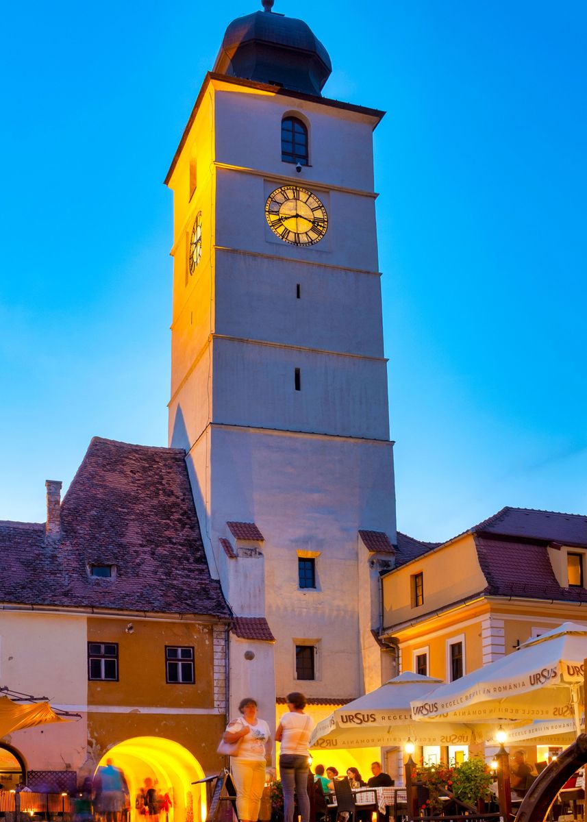 'Council Tower of Sibiu' Poster, picture, metal print, paint by ...