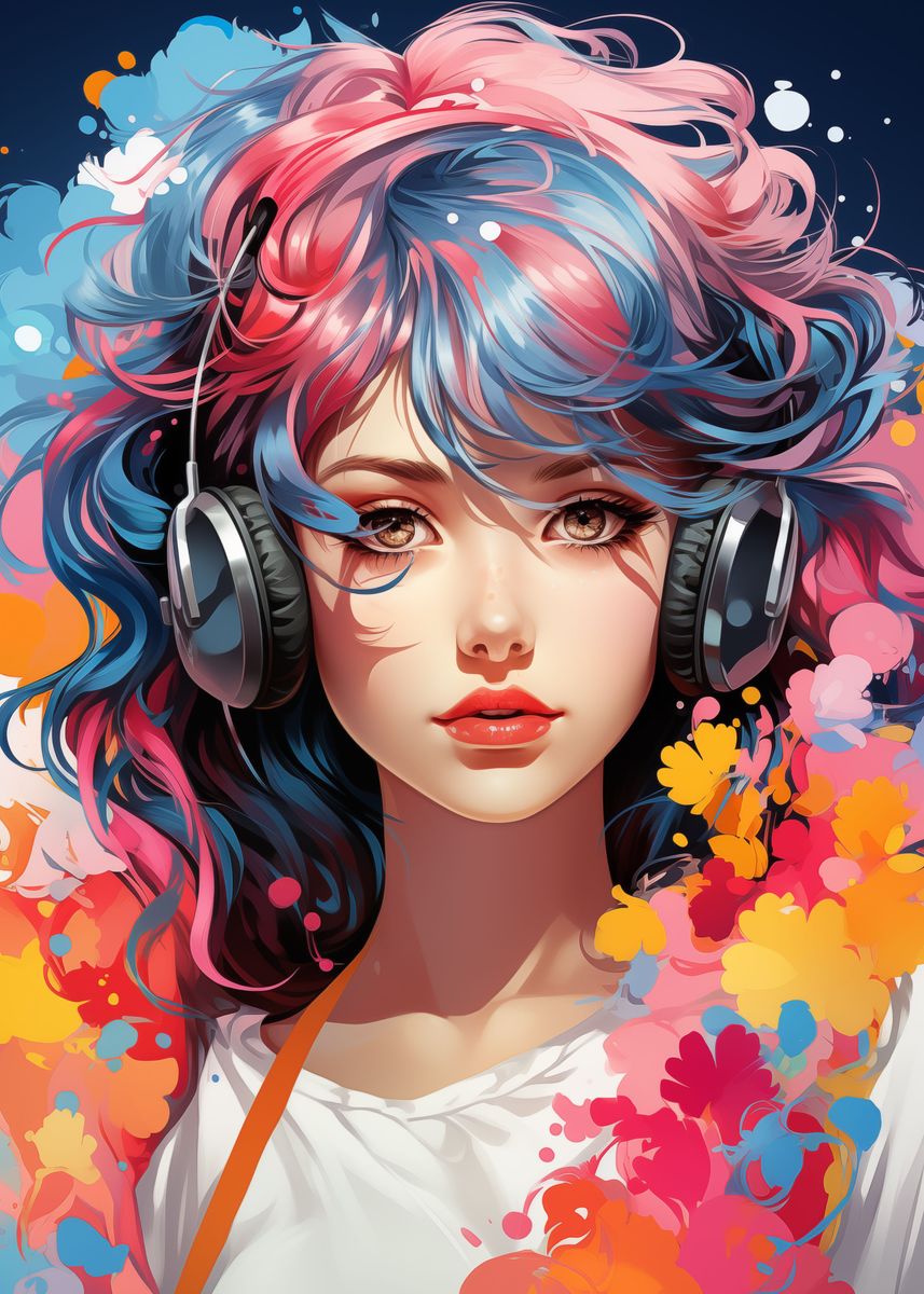 'Beautiful girl' Poster, picture, metal print, paint by Space Art ...