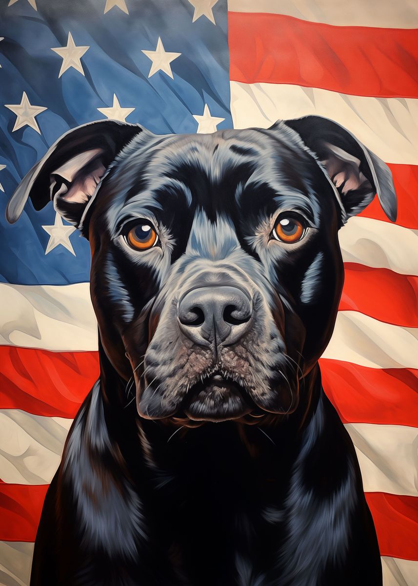 'Cane Corso flag' Poster, picture, metal print, paint by PetsArt Design ...