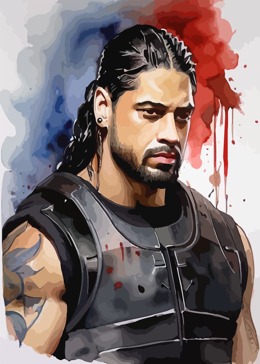 'Roman Reigns Watercolor' Poster, picture, metal print, paint by ...