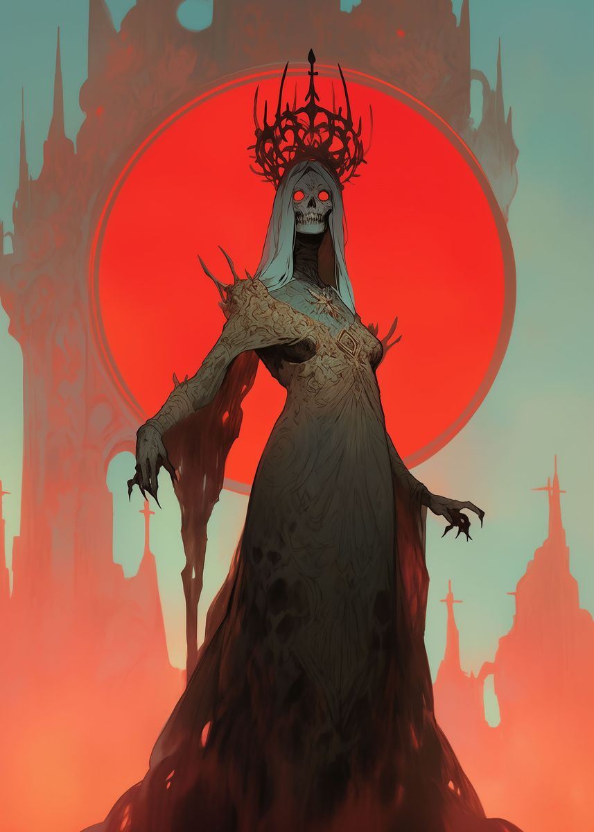 'Lich Queen' Poster, picture, metal print, paint by Tokaba art | Displate