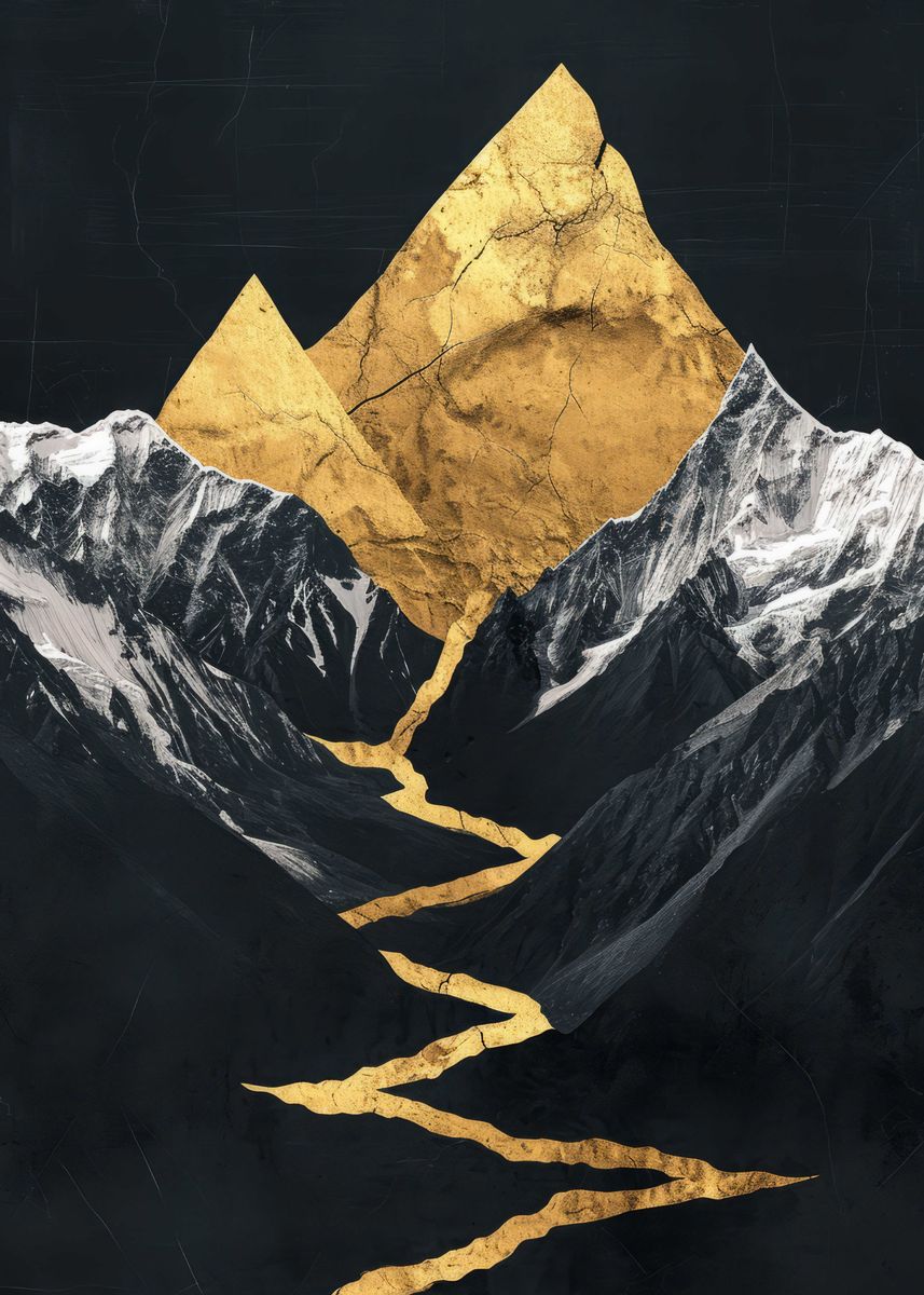 'Nature Gold Decor' Poster, picture, metal print, paint by Morgan Yon ...