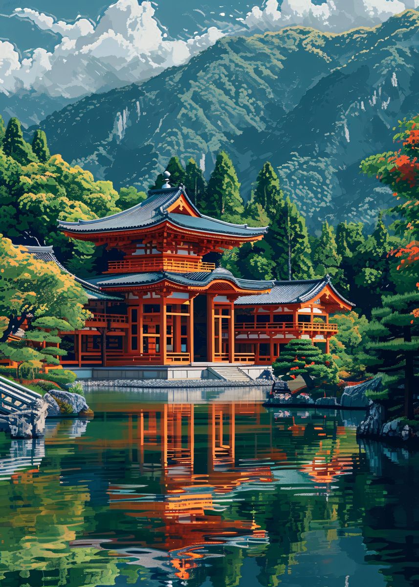 'Zen Japanese Landscape' Poster, picture, metal print, paint by Adam ...