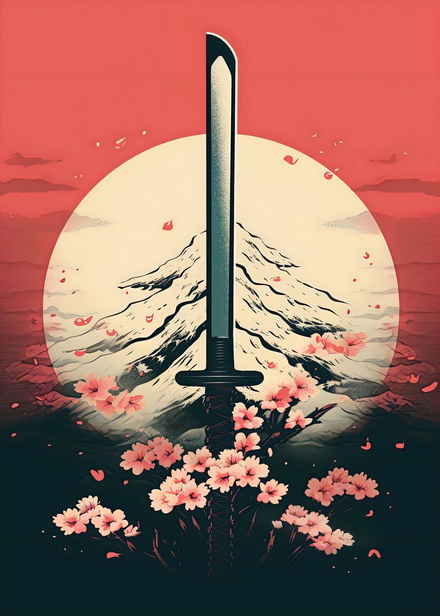 'Katana Sword ' Poster, picture, metal print, paint by ELYussArt | Displate