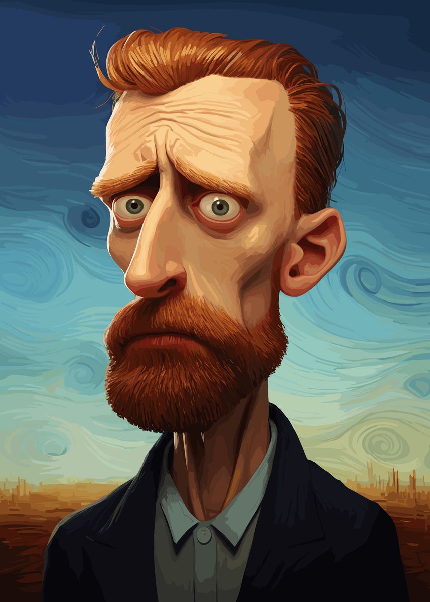 'Vincent van Gogh Cartoon' Poster, picture, metal print, paint by ...