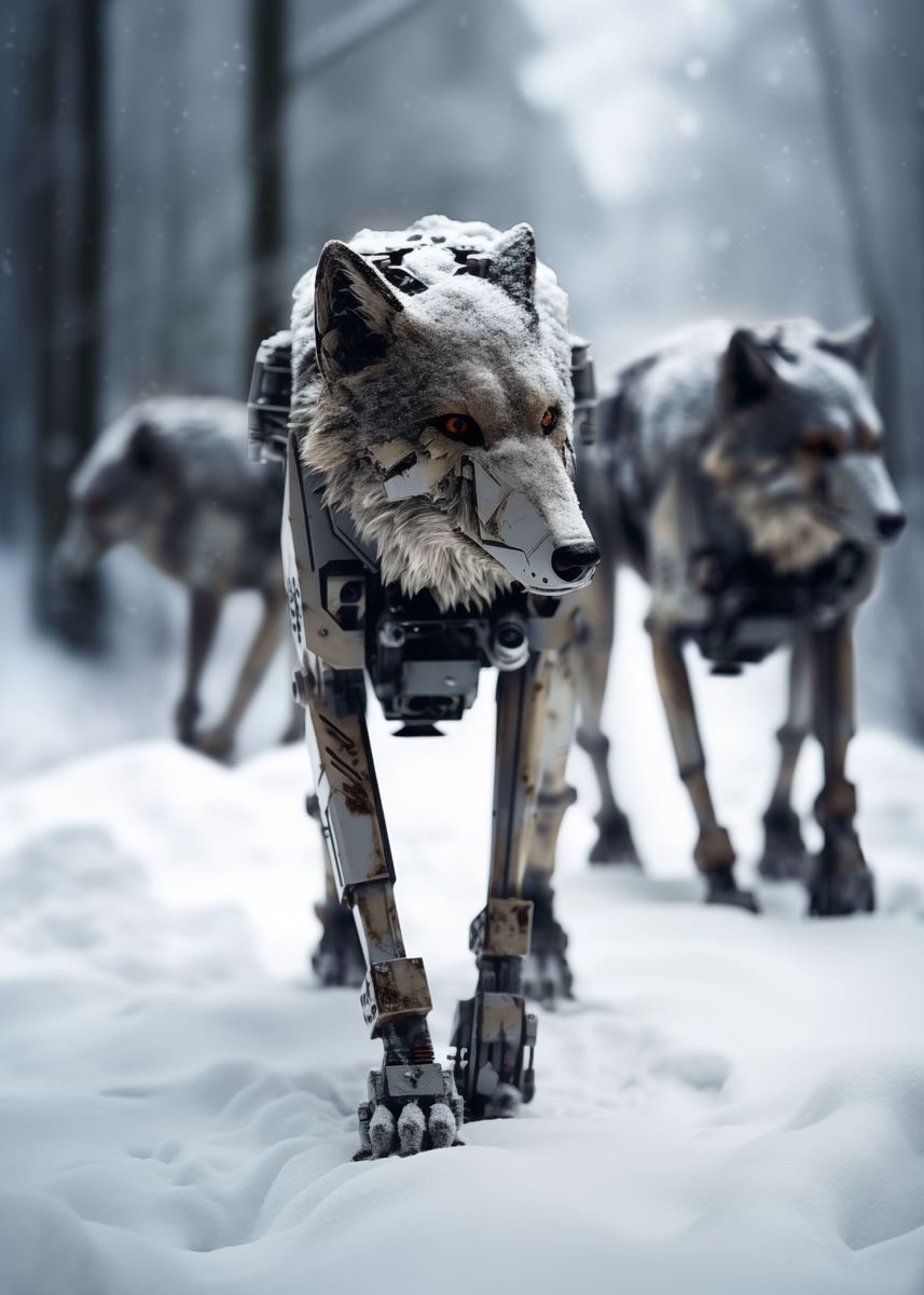 'Wolfpack' Poster, picture, metal print, paint by CorvusCorax | Displate