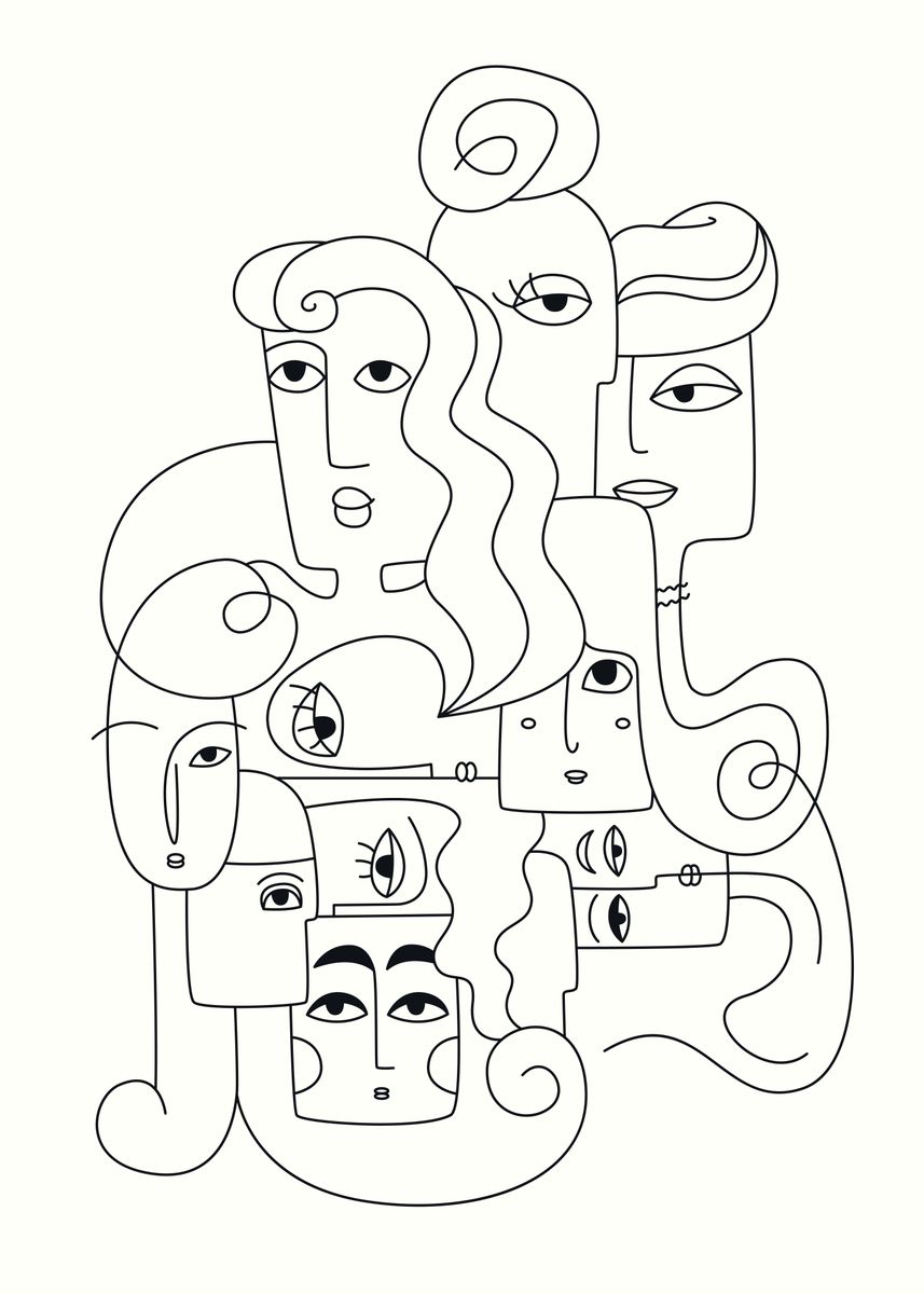 'Creative doodle portraits' Poster, picture, metal print, paint by ...