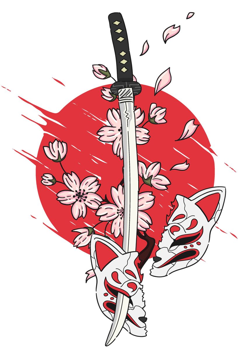 'Katana Sword ' Poster, picture, metal print, paint by ELYussArt | Displate