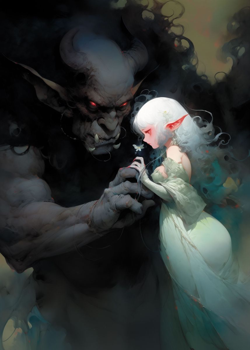 'Demon and Fairy' Poster, picture, metal print, paint by Tokaba art ...