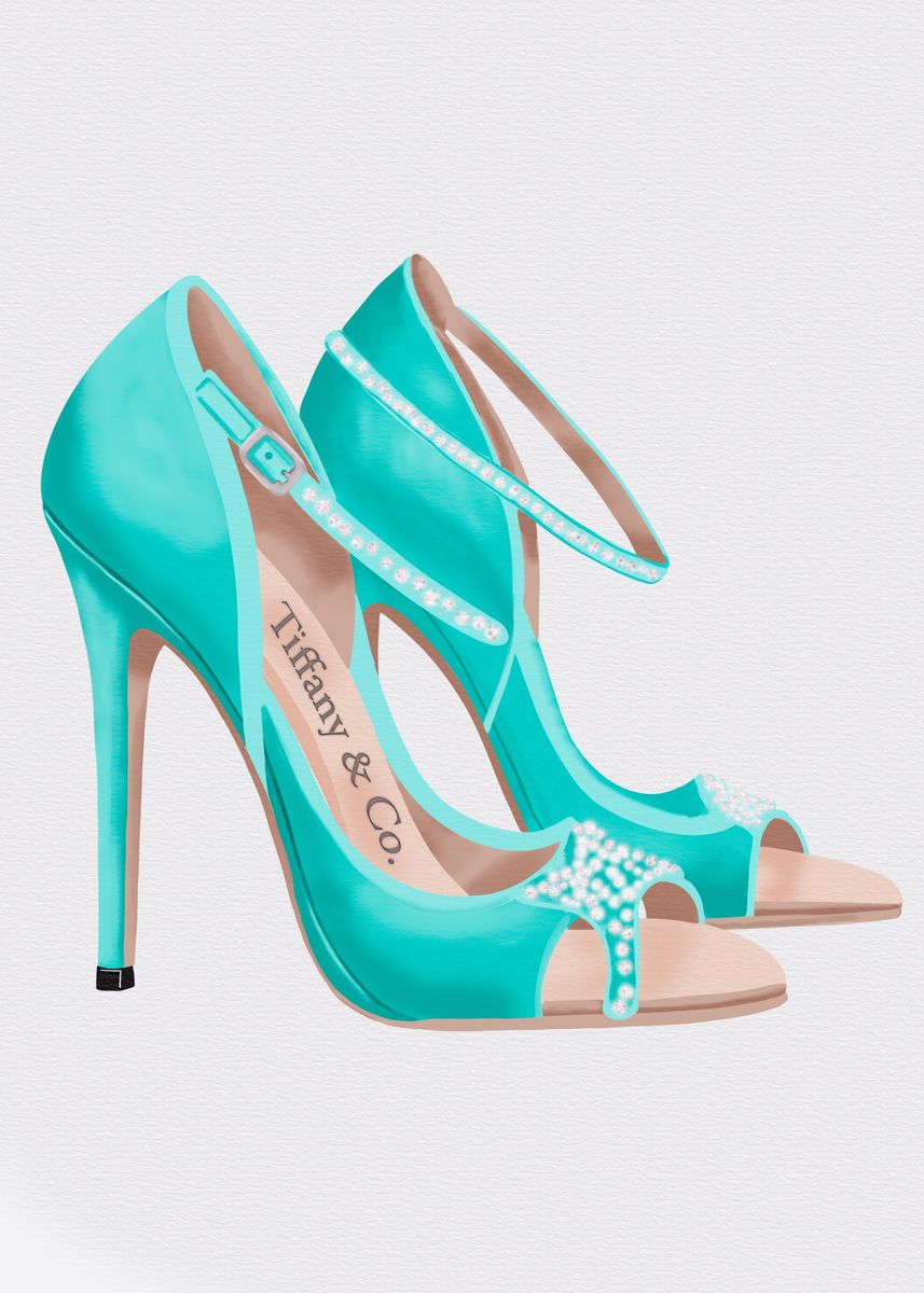 'Something Blue Shoes' Poster, picture, metal print, paint by Art By ...