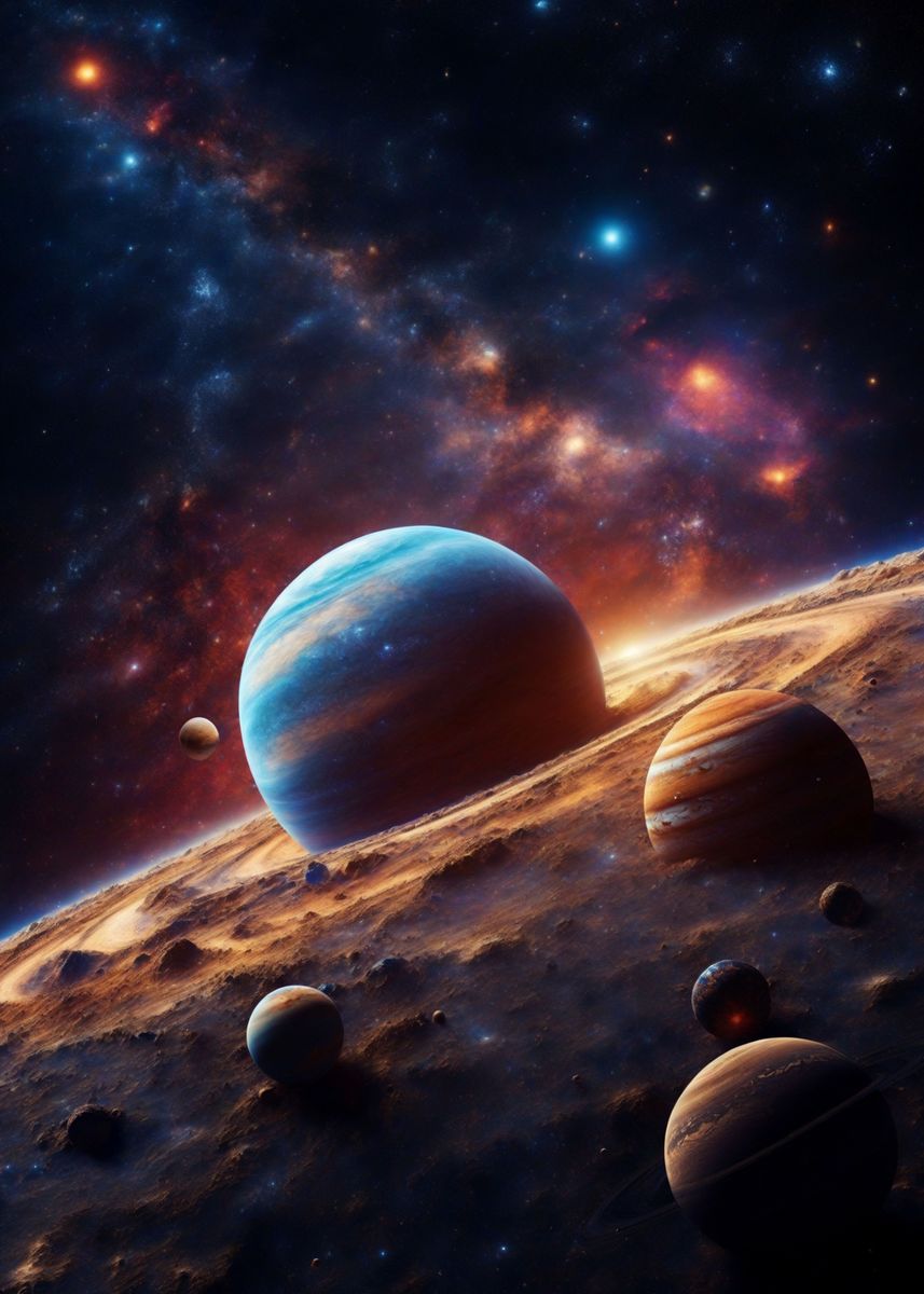 'Planets in Space' Poster, picture, metal print, paint by Jeff Hobrath ...