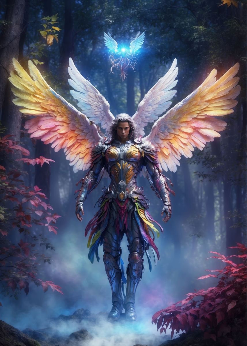 'Colorful archangel' Poster, picture, metal print, paint by Below ...