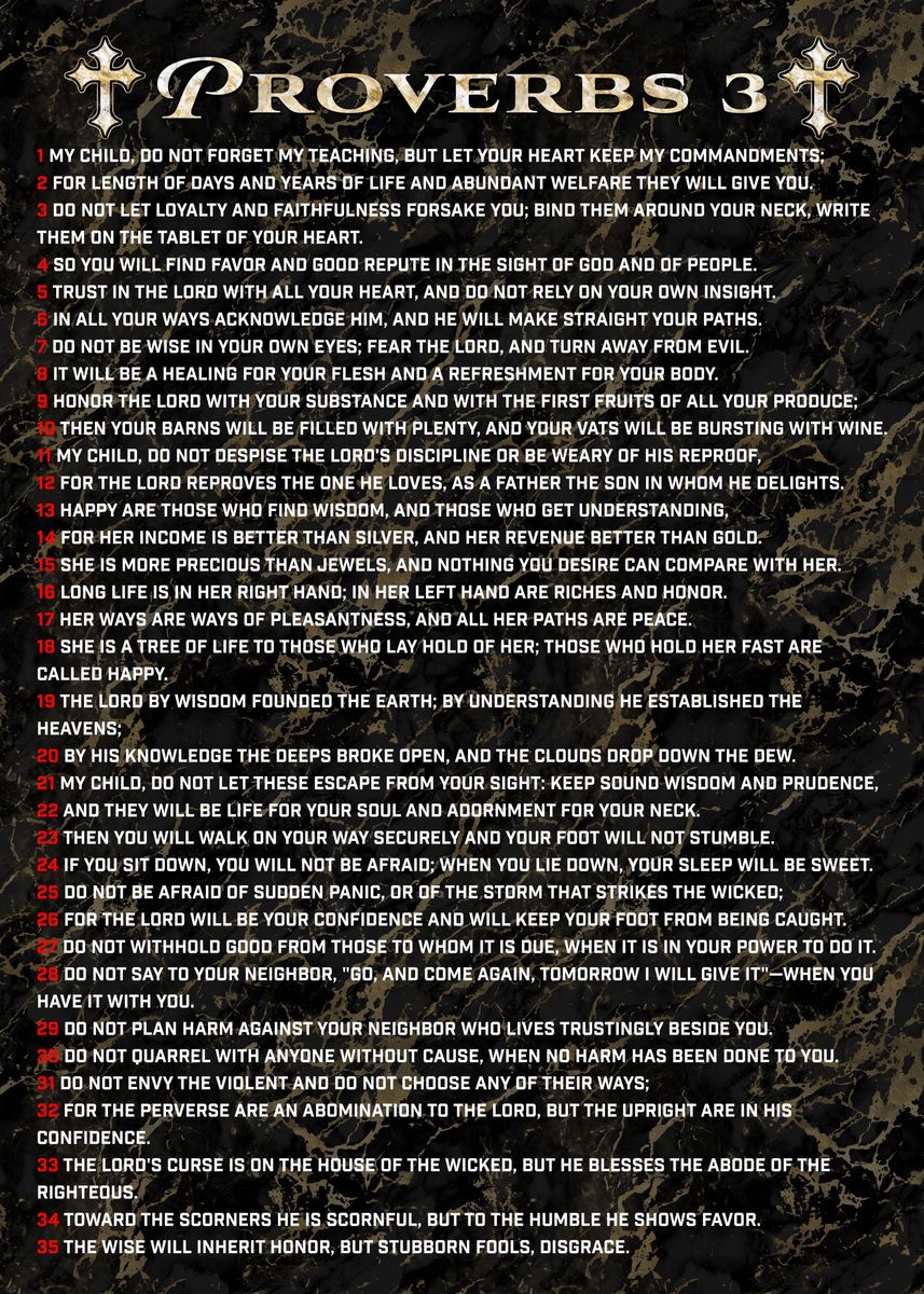 'Proverbs 3 Dark Gold' Poster, picture, metal print, paint by Sycaid ...