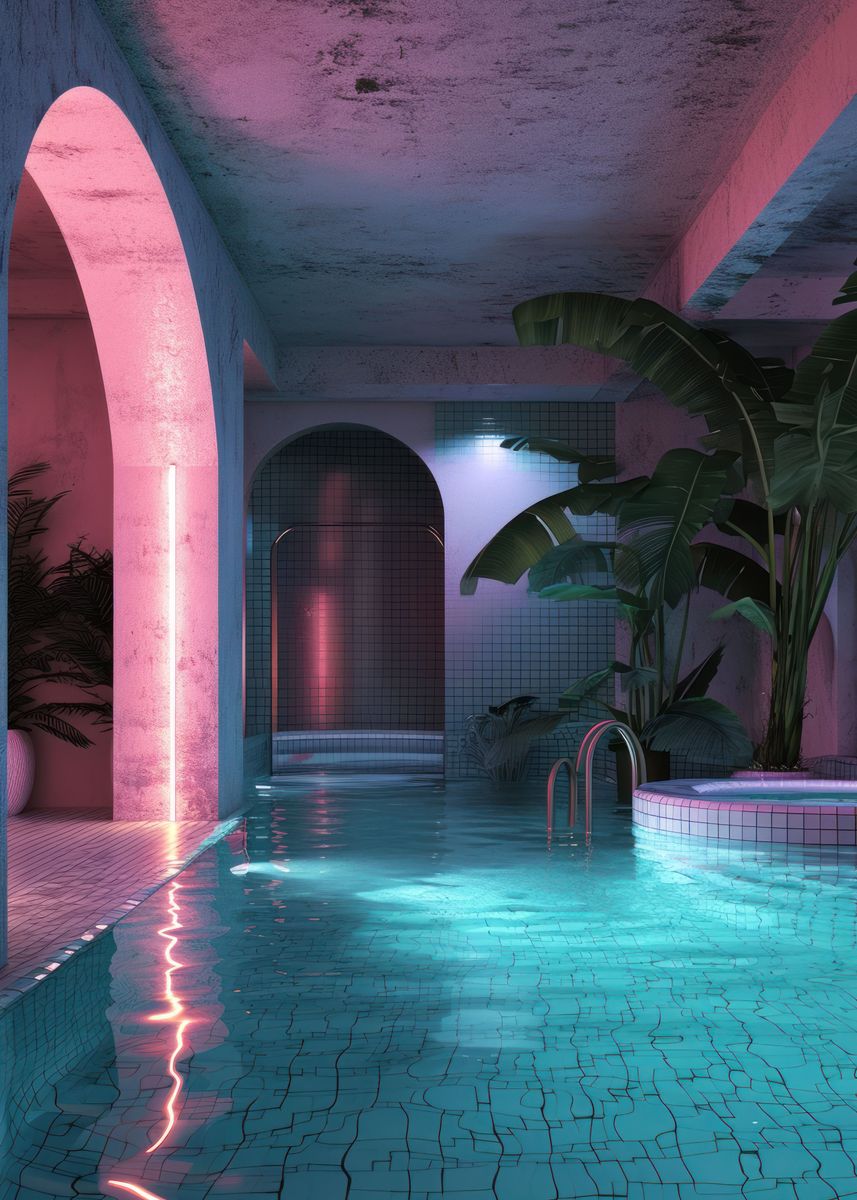 'Liminal Pool' Poster, picture, metal print, paint by Cardo | Displate