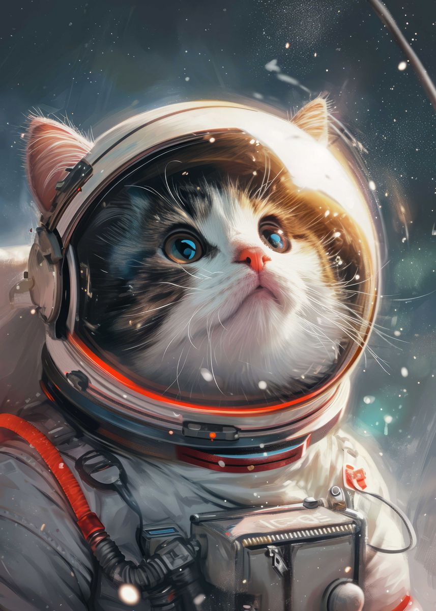 'Cute Cartoon Cat' Poster, picture, metal print, paint by Ray Faye ...