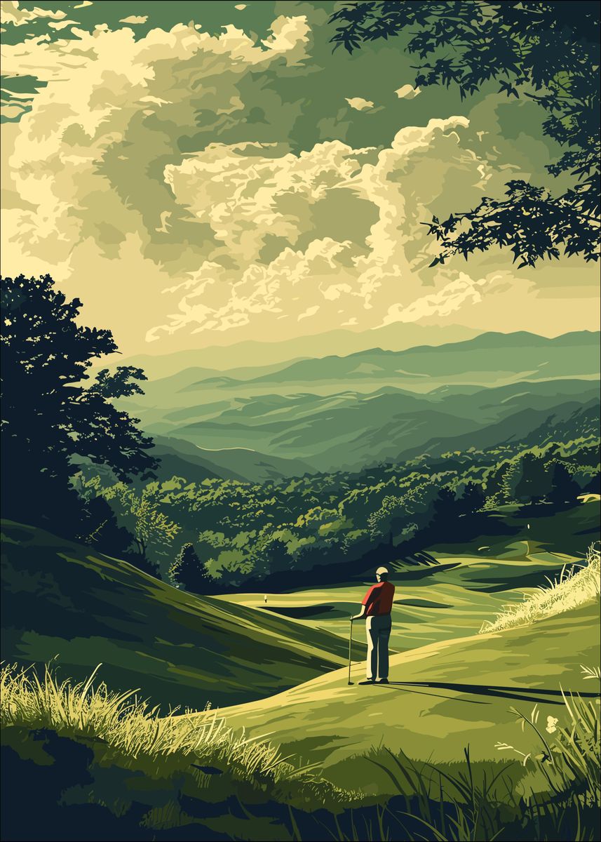'Golf' Poster, picture, metal print, paint by PosterSociety | Displate
