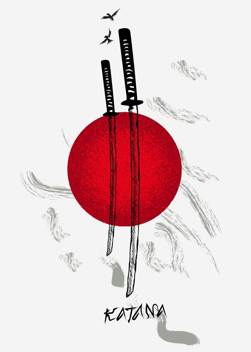 'Katana Sword ' Poster, picture, metal print, paint by ELYussArt | Displate