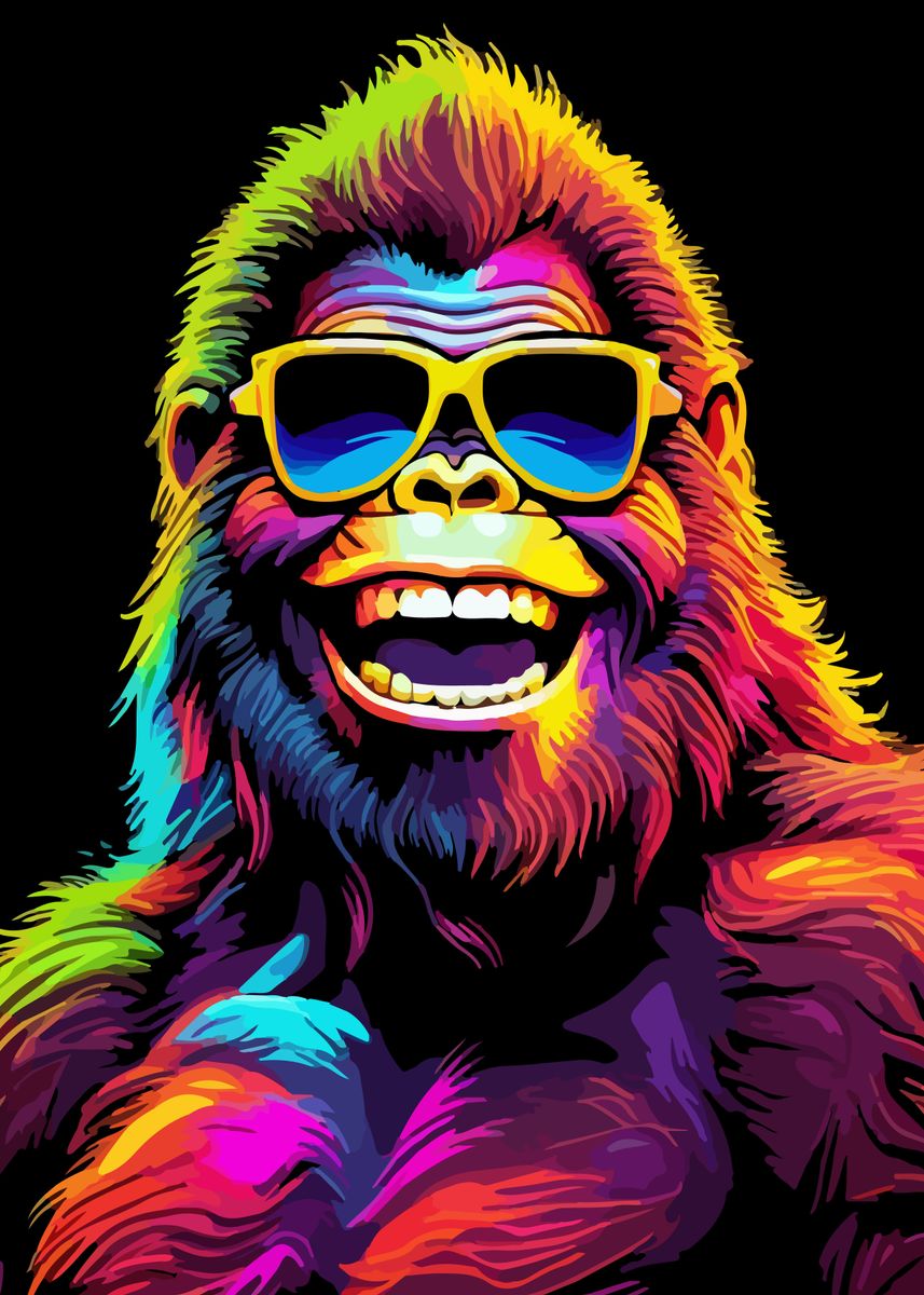 'Funny Bigfoot Sasquatch' Poster, picture, metal print, paint by Jeff ...