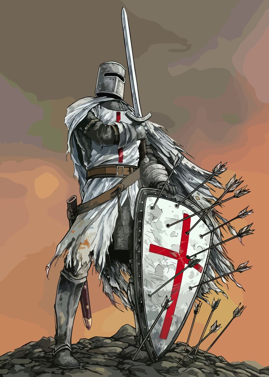 'Deus Vult' Poster, picture, metal print, paint by Obie Jacobi | Displate