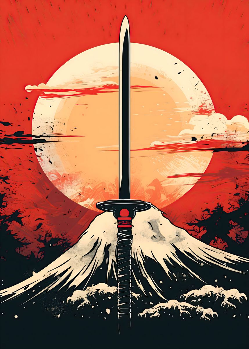 'Katana Sword ' Poster, picture, metal print, paint by ELYussArt | Displate