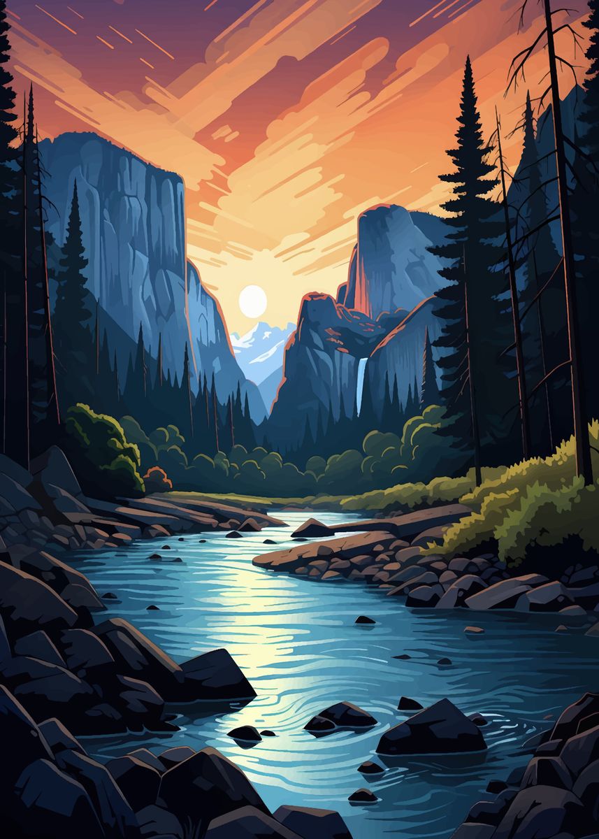 'nature scape' Poster, picture, metal print, paint by Bernard Duke ...