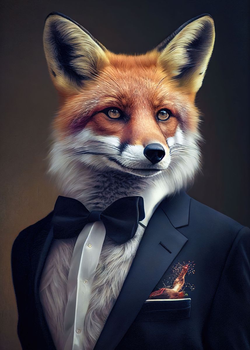 'Well Dressed Fox' Poster, picture, metal print, paint by Matthias ...