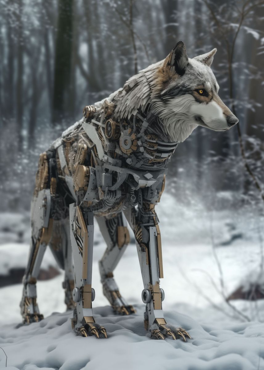 'Gray Wolf' Poster, picture, metal print, paint by CorvusCorax | Displate