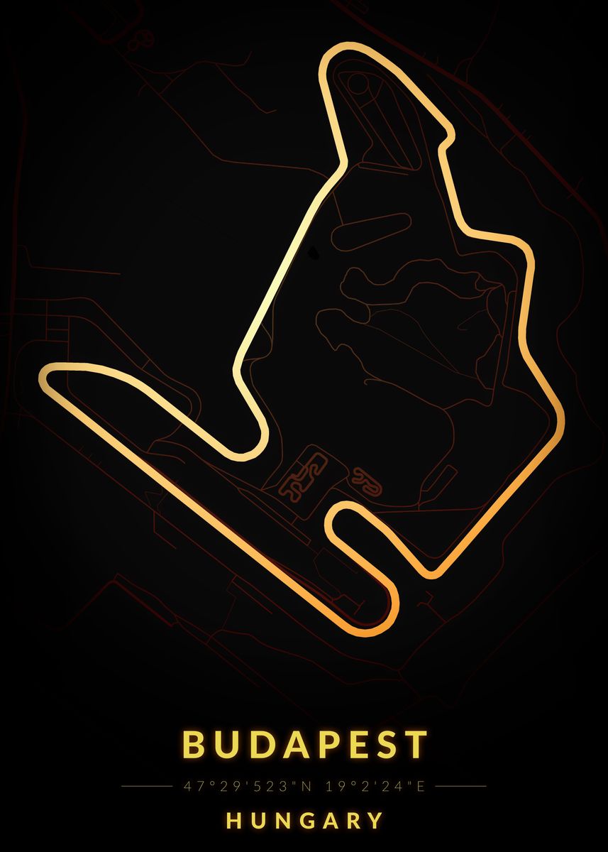 'Budapest Circuit' Poster, picture, metal print, paint by Jerhus | Displate