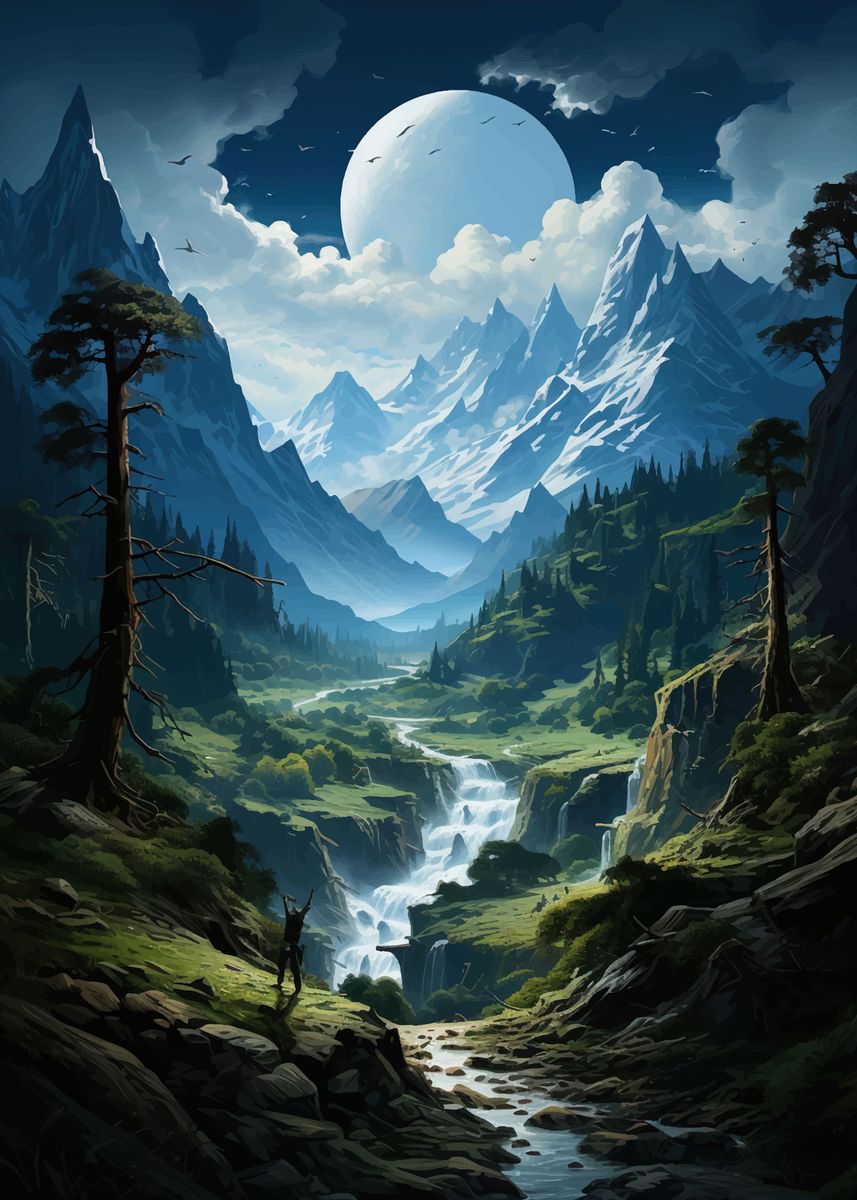 'jungle scape' Poster, picture, metal print, paint by Bernard Duke ...