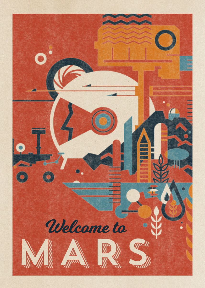'Welcome to Mars' Poster, picture, metal print, paint by Synthwave 1950 ...