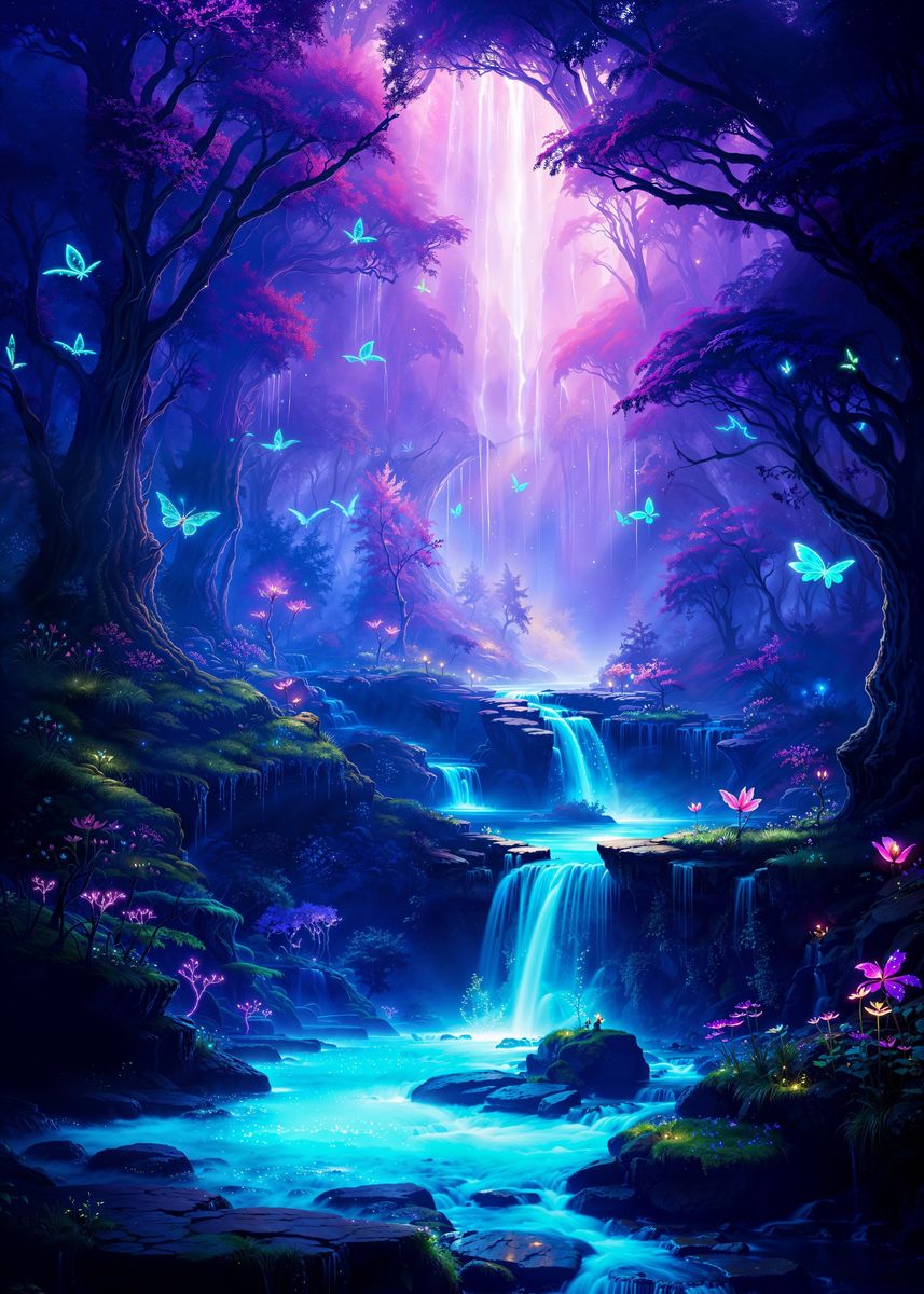 'Enchanted Grove Fairy Glen' Poster, picture, metal print, paint by ...