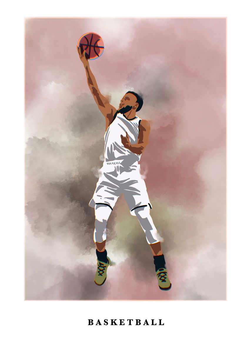 'BASKETBALL MINIMALIST' Poster, picture, metal print, paint by Mousely ...