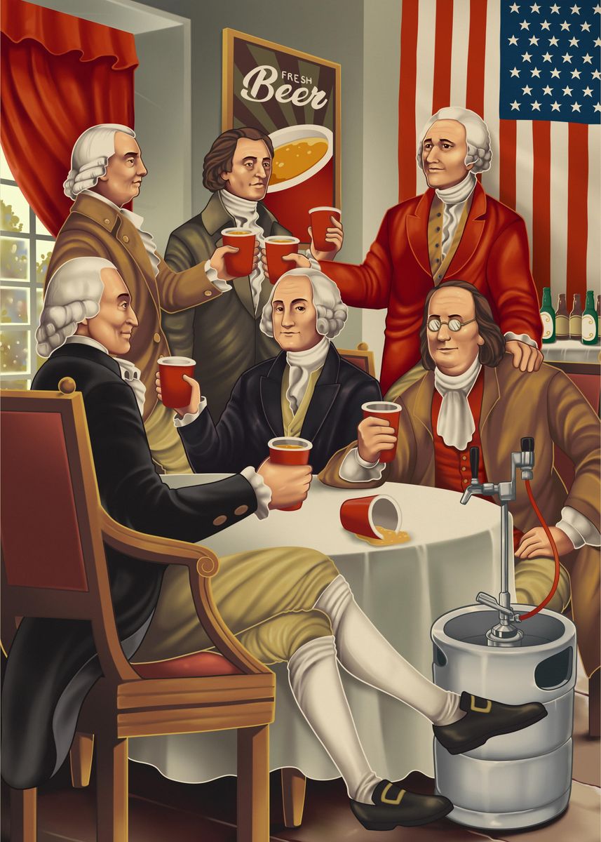'Independence Hall Beer Keg' Poster, picture, metal print, paint by B ...