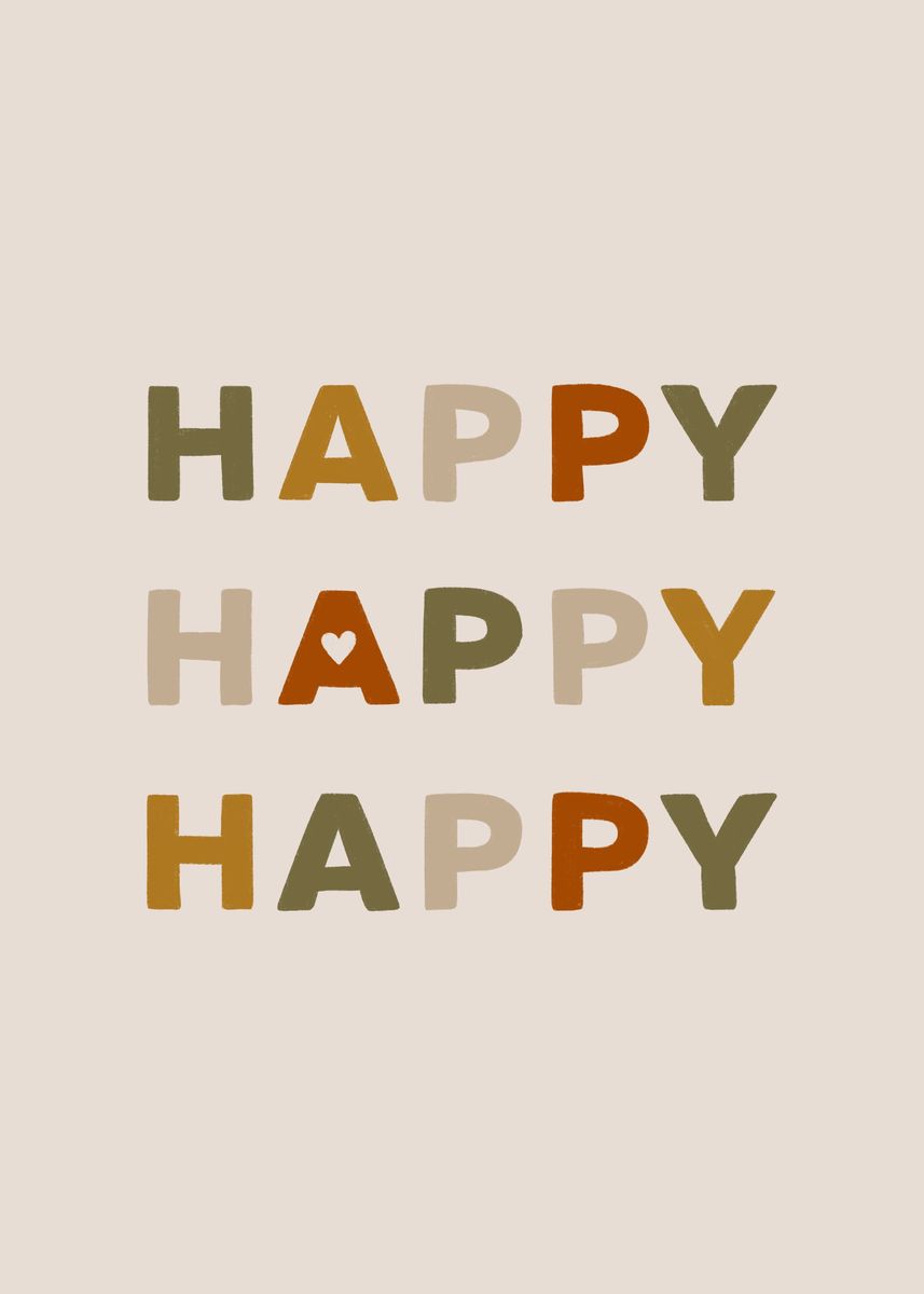 'Happy Happy Happy' Poster, picture, metal print, paint by Little Paul ...