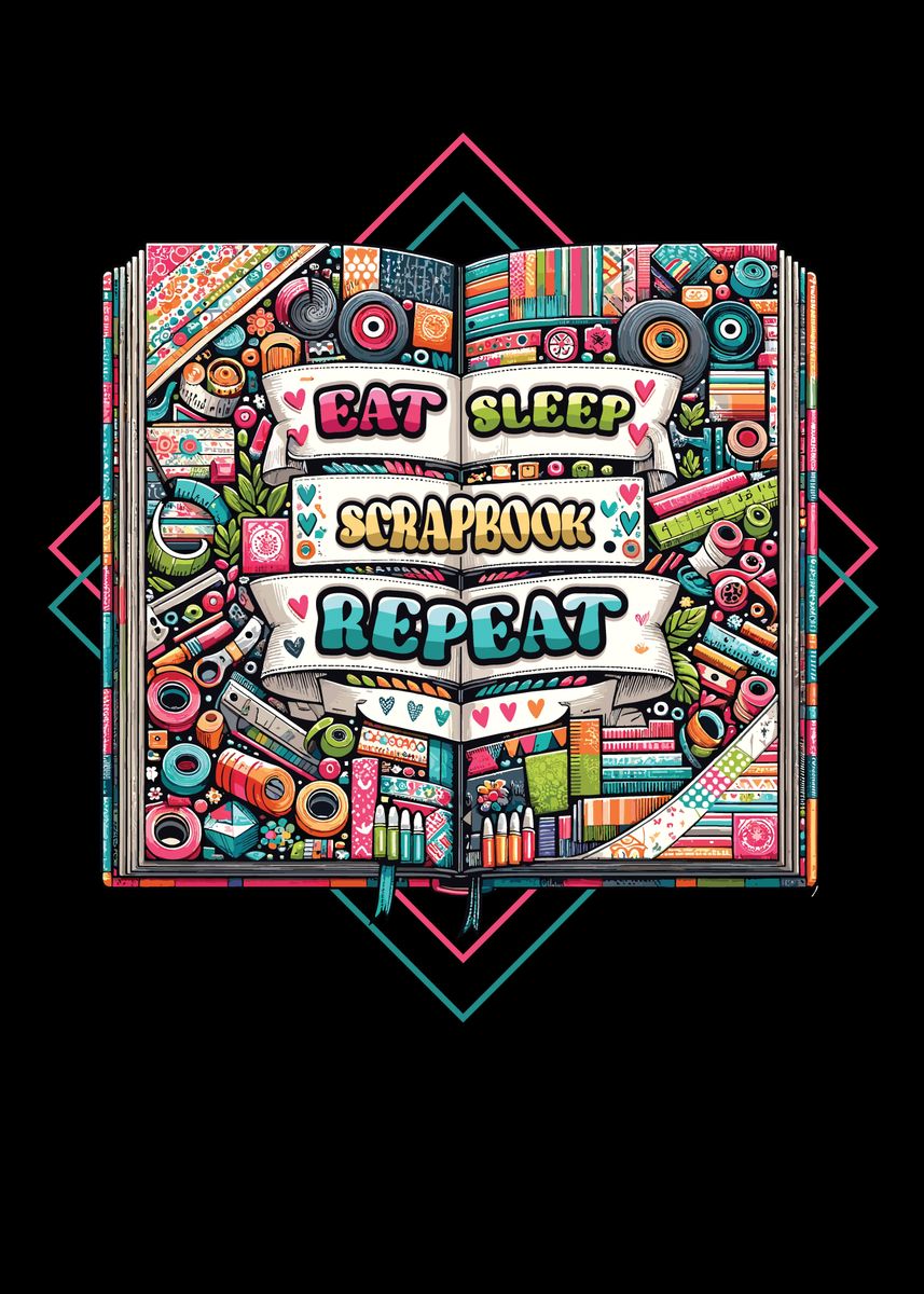 'Girls Scrapbooking' Poster, picture, metal print, paint by Sascha ...