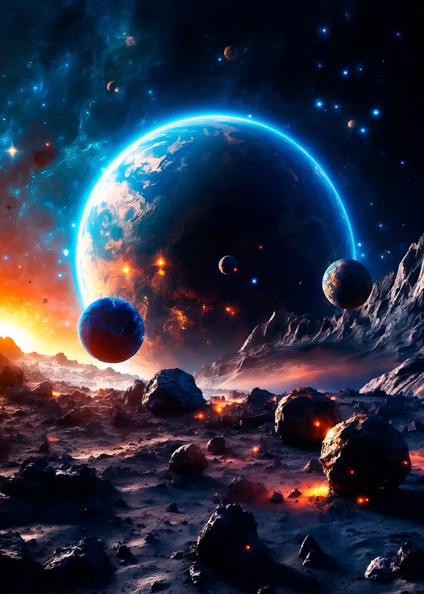 'Gravitational Collision' Poster, picture, metal print, paint by James ...