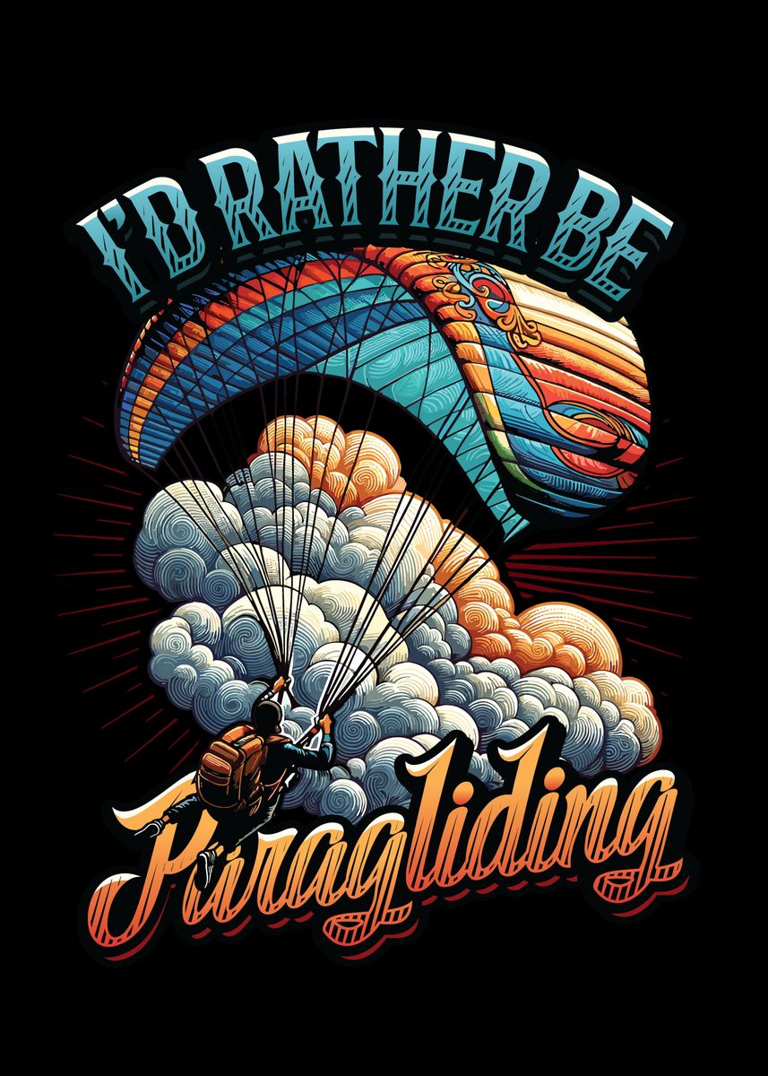 'Paragliding Skydiving' Poster, picture, metal print, paint by Sascha ...