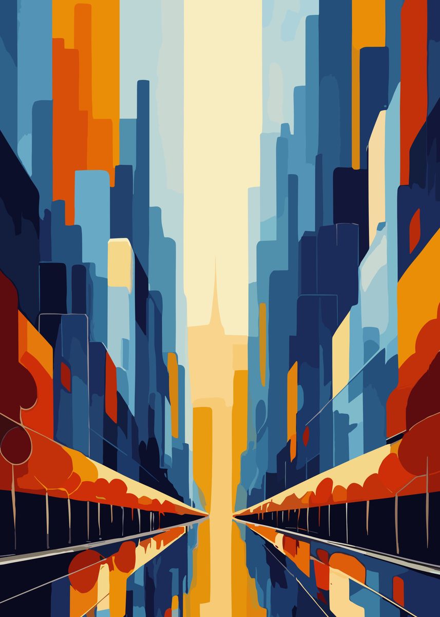 'Happiness Abstract Art' Poster, picture, metal print, paint by Art Jiyuu | Displate