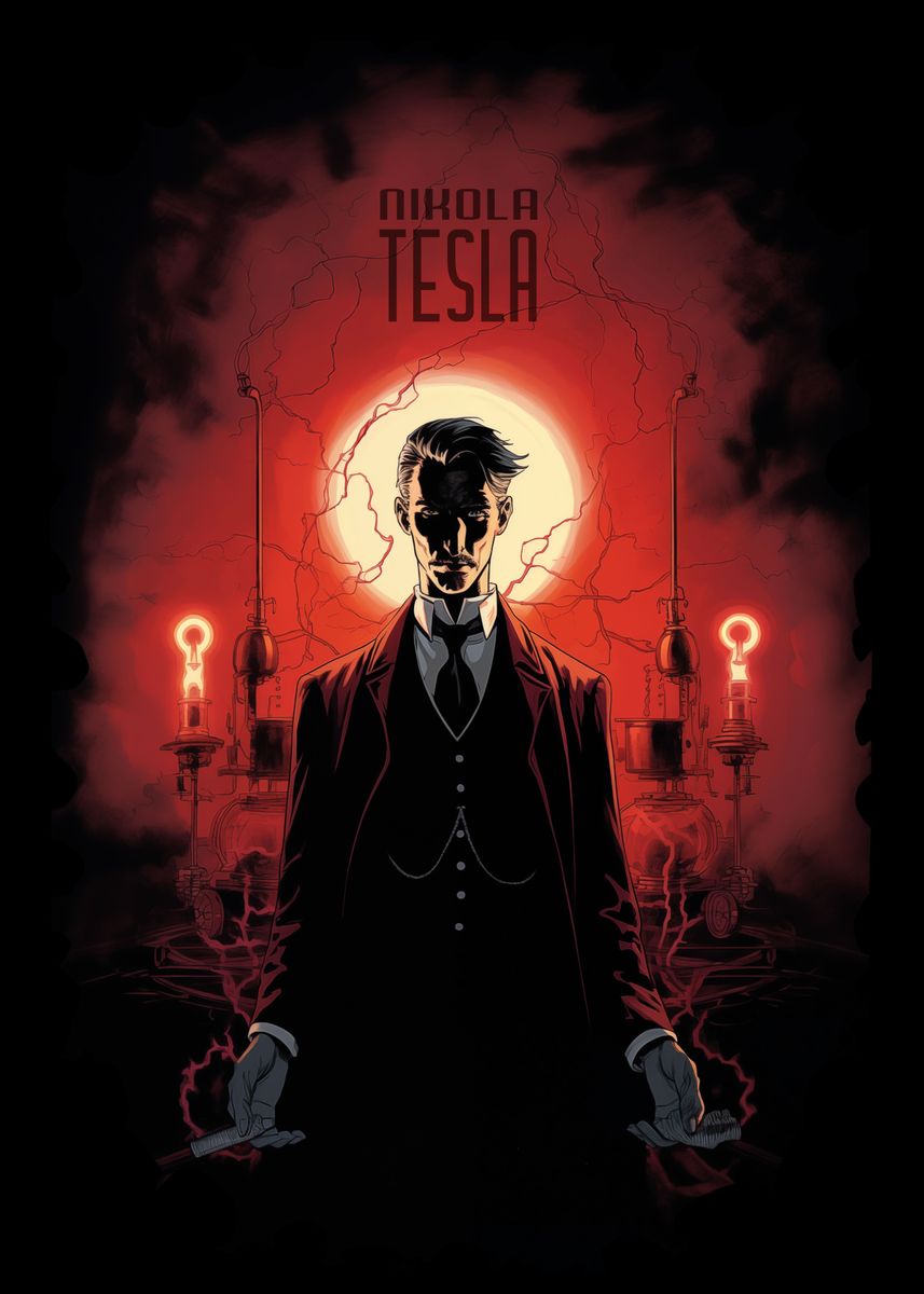 'Nikola Tesla Comic Book' Poster, picture, metal print, paint by ...