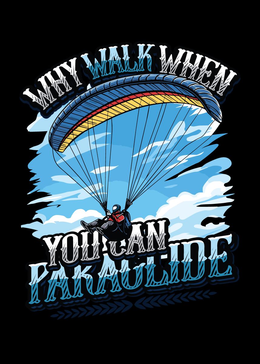 'Paragliding Skydiving' Poster, picture, metal print, paint by Sascha ...