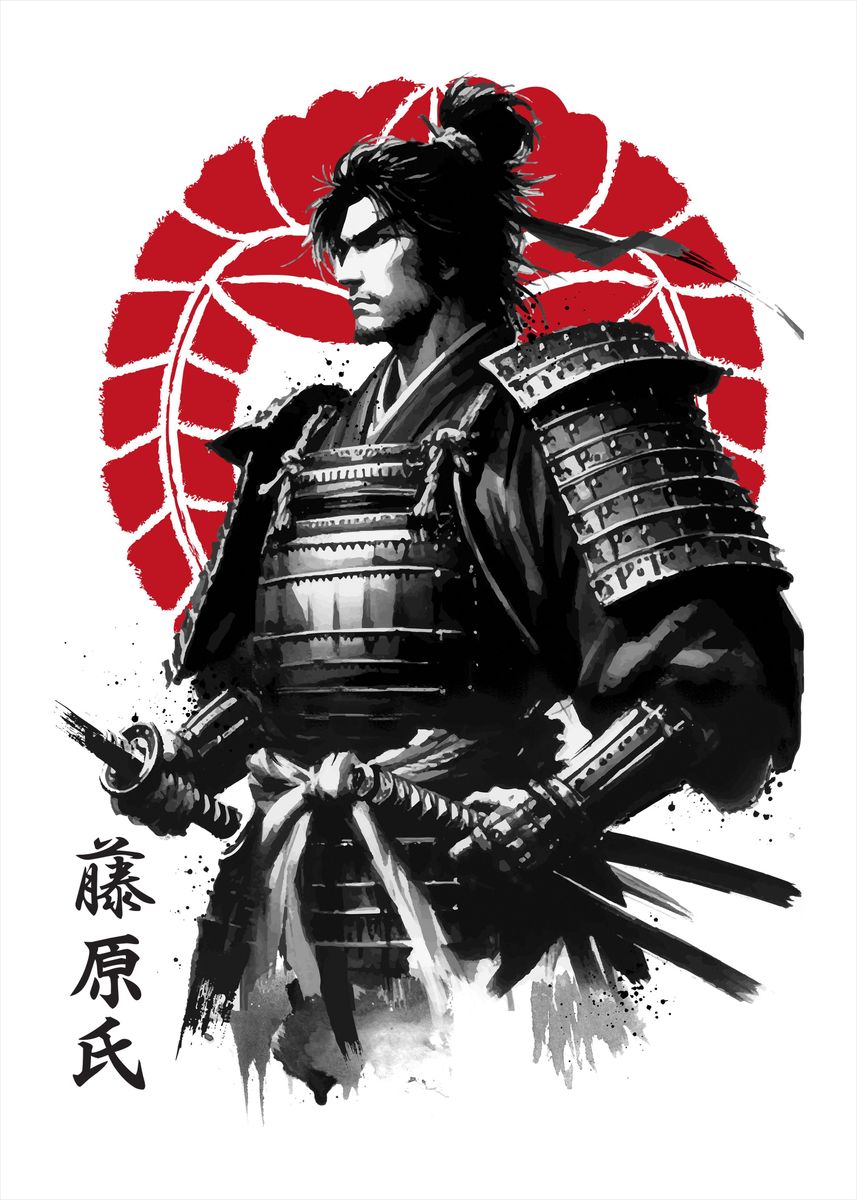 'Samurai clan Fujiwara' Poster, picture, metal print, paint by Antonio ...