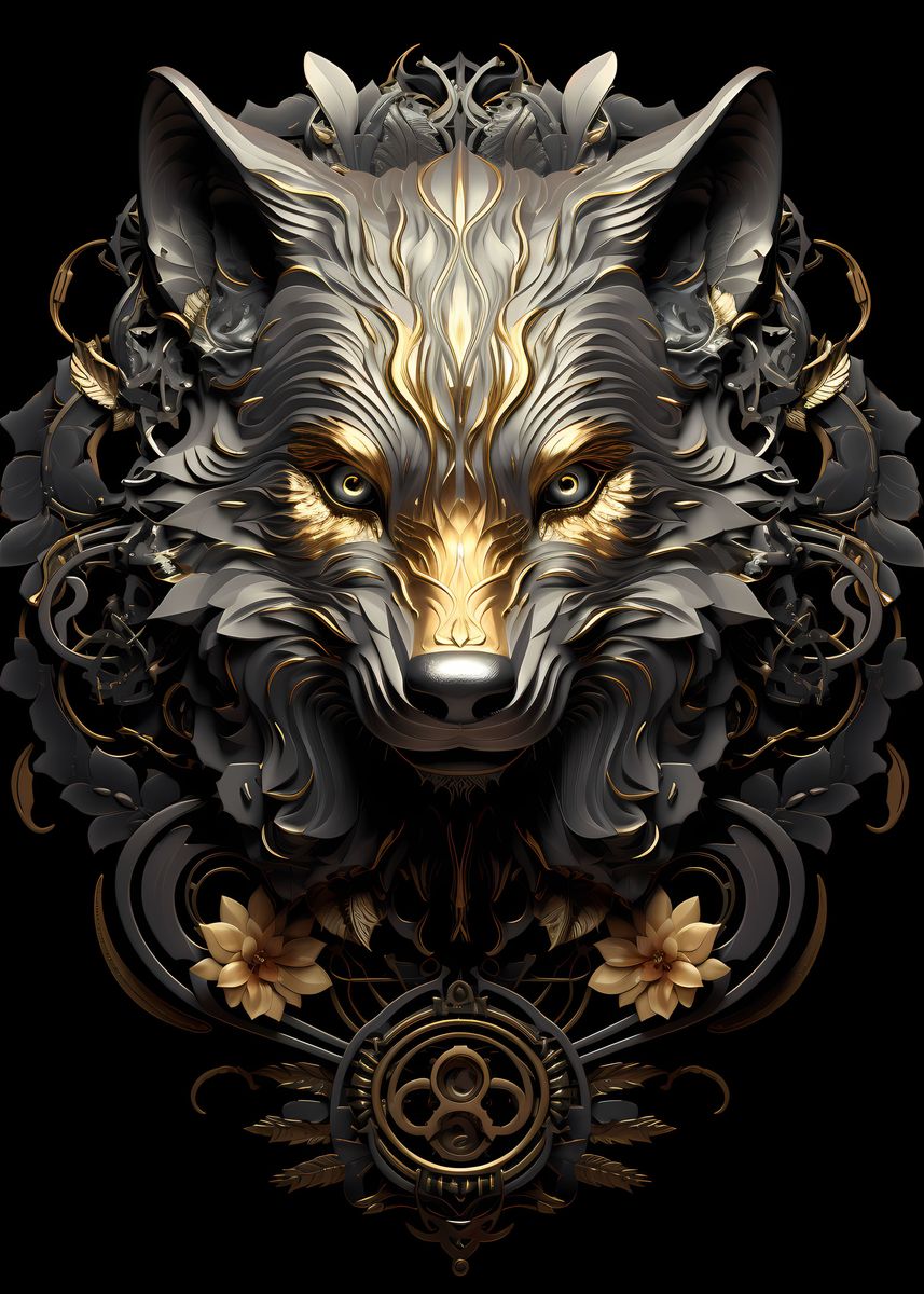 'Abstract Wolve Head Wolf' Poster, picture, metal print, paint by ...