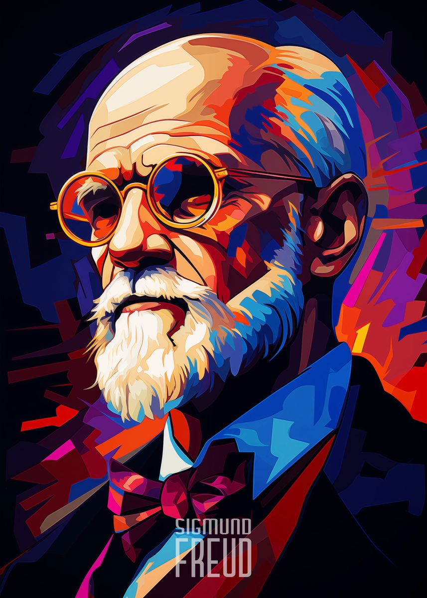 'Sigmund Freud Portrait' Poster, picture, metal print, paint by ...