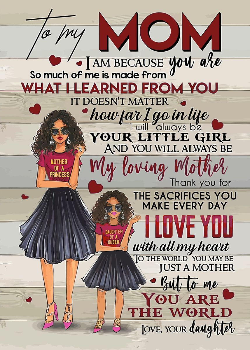 'To My Mom Gift For Mom ' Poster, picture, metal print, paint by Nice ...