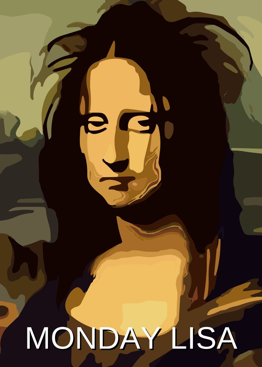 'Stress at Work Monday Lisa' Poster, picture, metal print, paint by Art ...