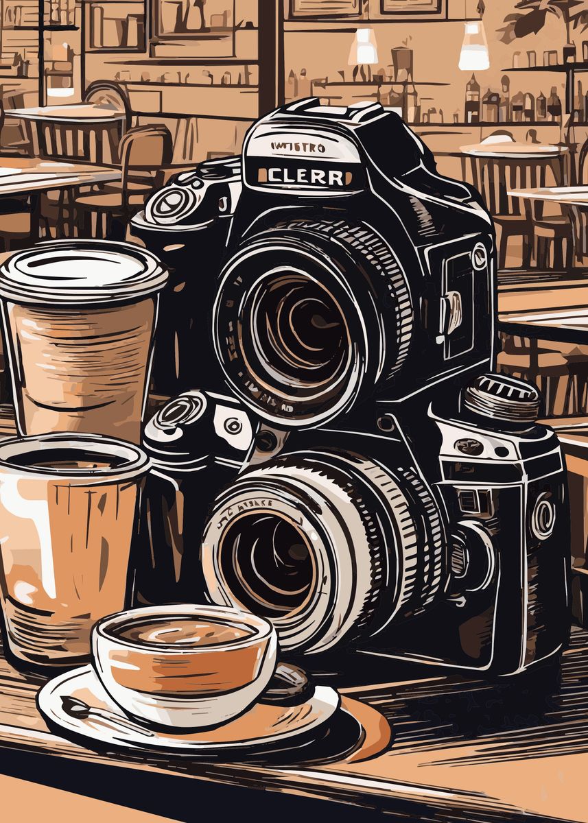 'Dslr Camera Coffee 10' Poster, picture, metal print, paint by Maricris ...