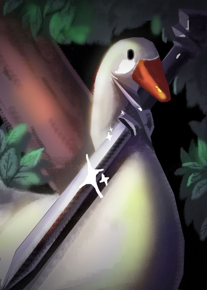 'the goose knight' Poster, picture, metal print, paint by wine age ...