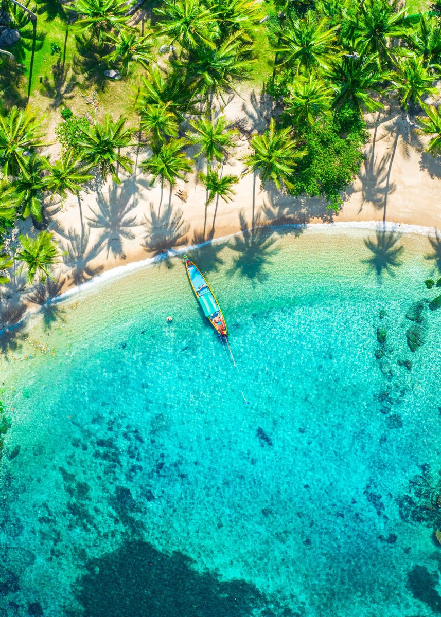 'Tropical Beach Sai Nuan' Poster, picture, metal print, paint by ...