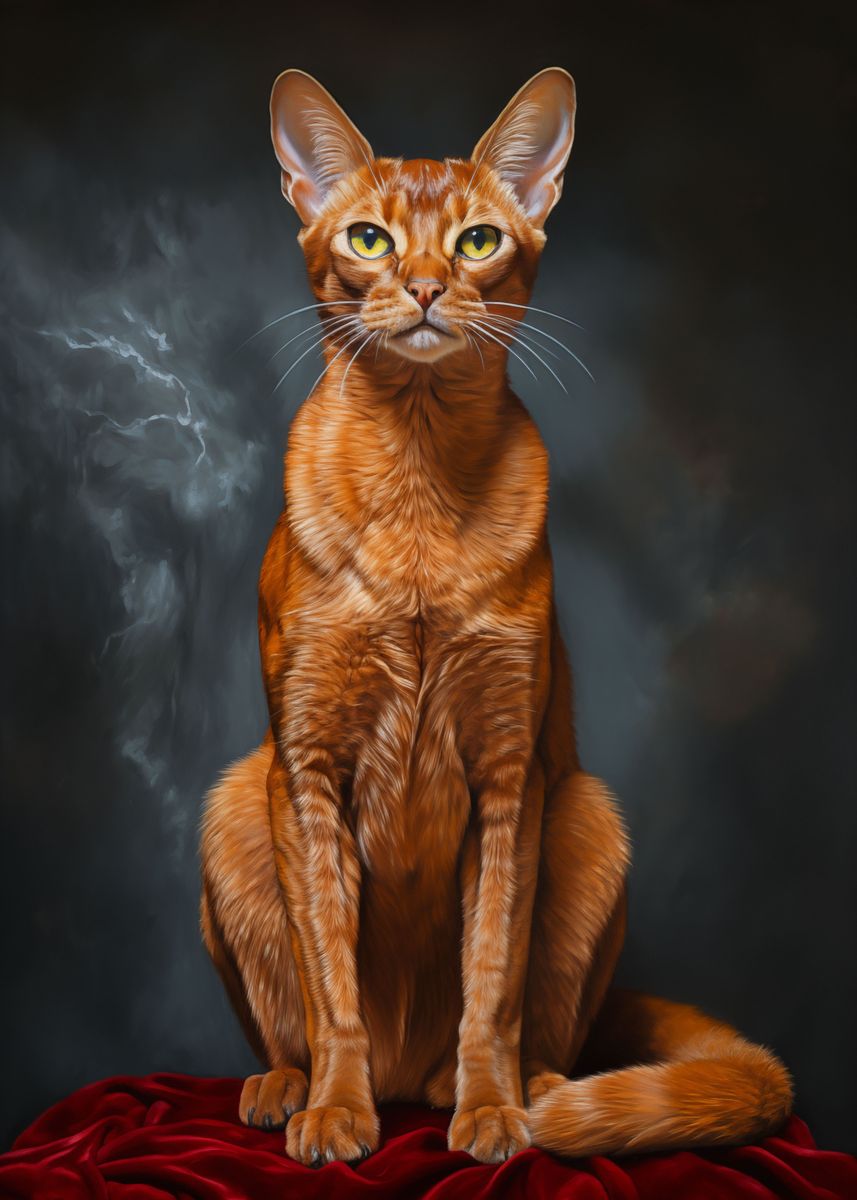 'Abyssinian cat portrait' Poster, picture, metal print, paint by ...