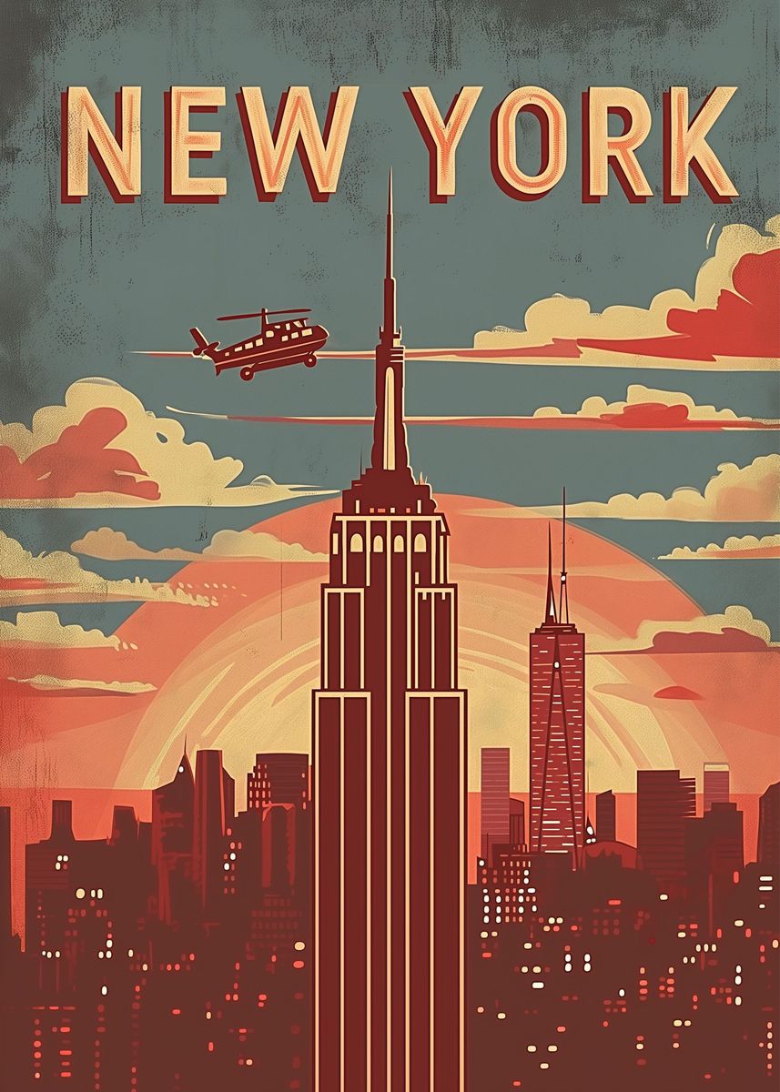 'Empire State Building NYC' Poster, picture, metal print, paint by ...
